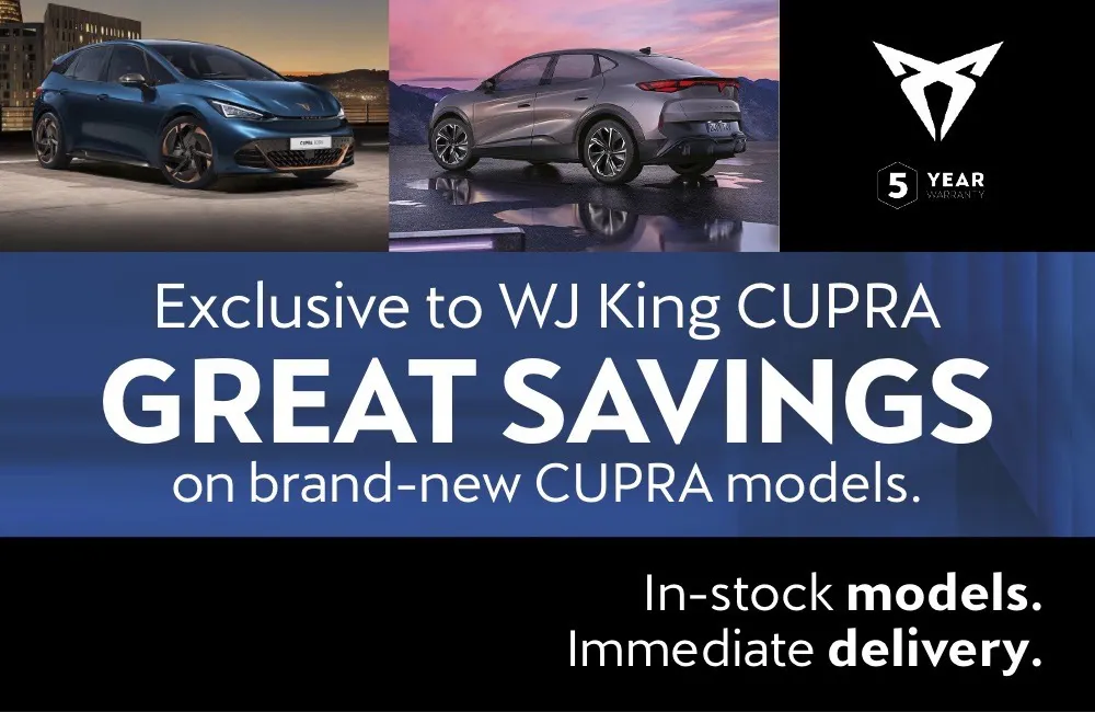 Used CUPRA Dealer UK, Main SEAT Dealerships, CUPRA Dealers, WJ King.